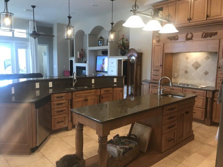 Wood Cabinets White Counter: Renovation • Updating 2000s kitchen
