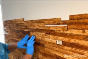 How to make an easy DIY Wood Accent Wall [with wood shims] • Marcia Socas