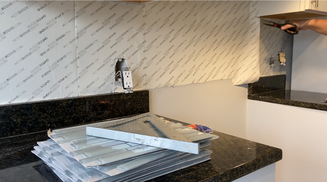 How to Install Backsplash Using Adhesive Tile Mat Backing • Marcia Socas