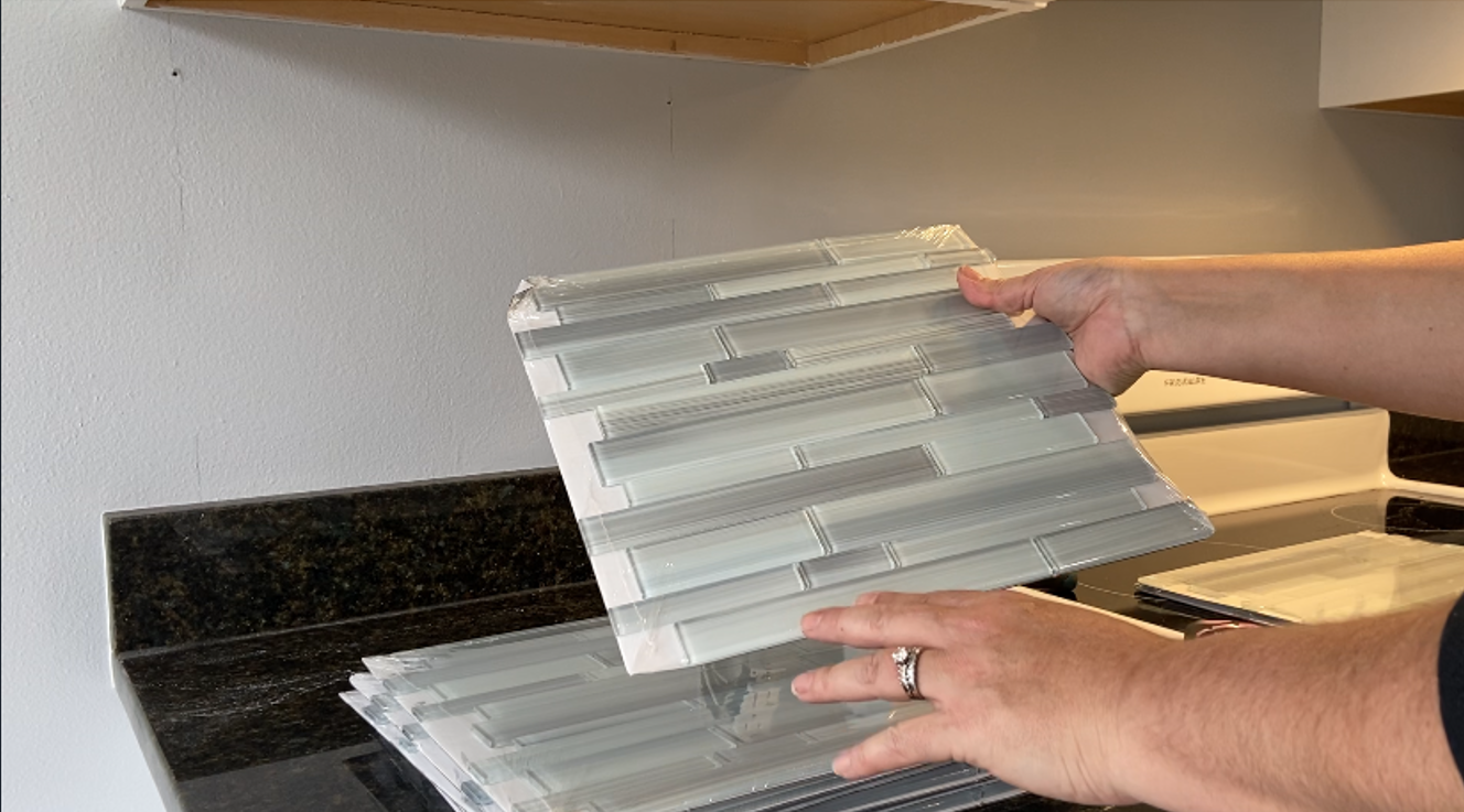 How to Install Backsplash Using Adhesive Tile Mat Backing • Marcia Socas