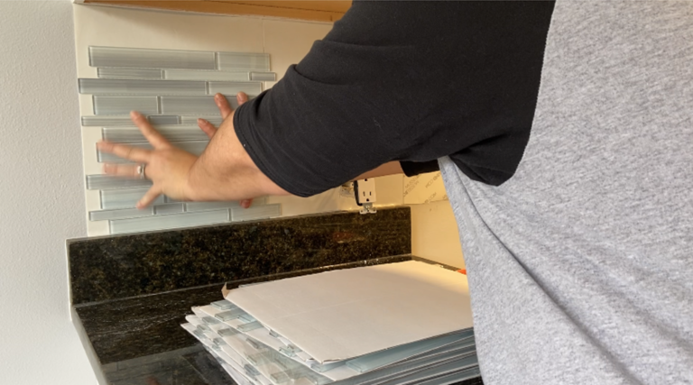 How to Install Backsplash Using Adhesive Tile Mat Backing • Marcia Socas